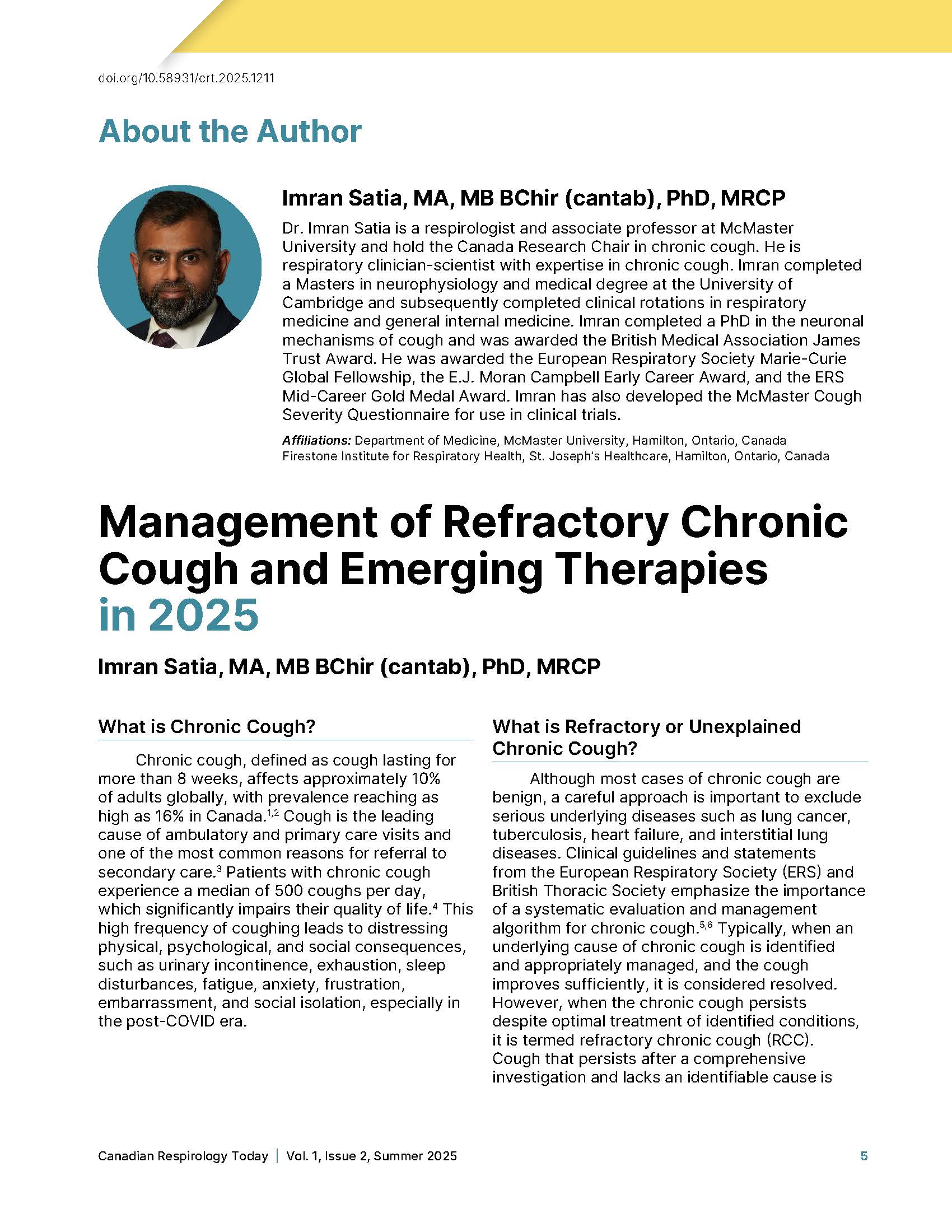 Canadian Respirology Today
