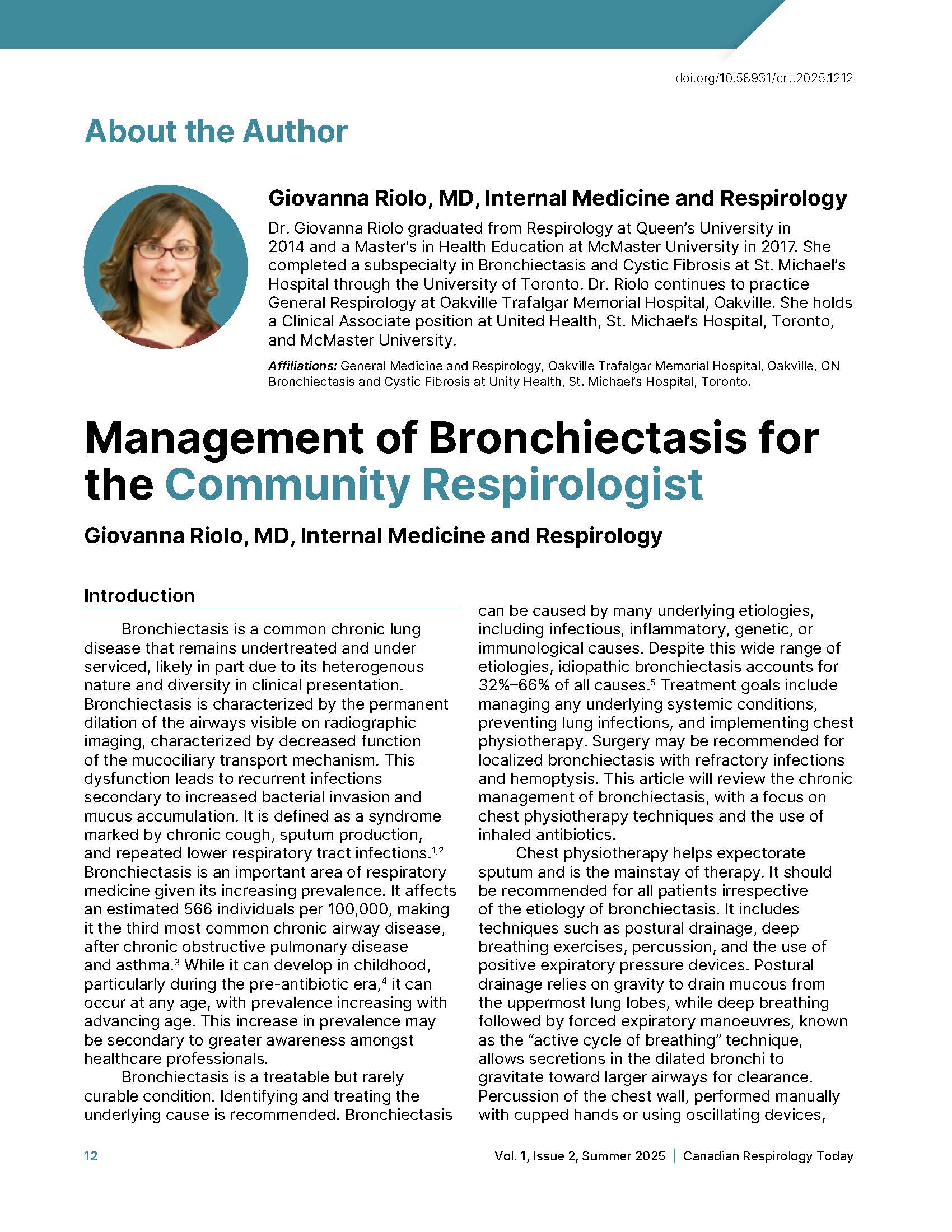 Canadian Respirology Today
