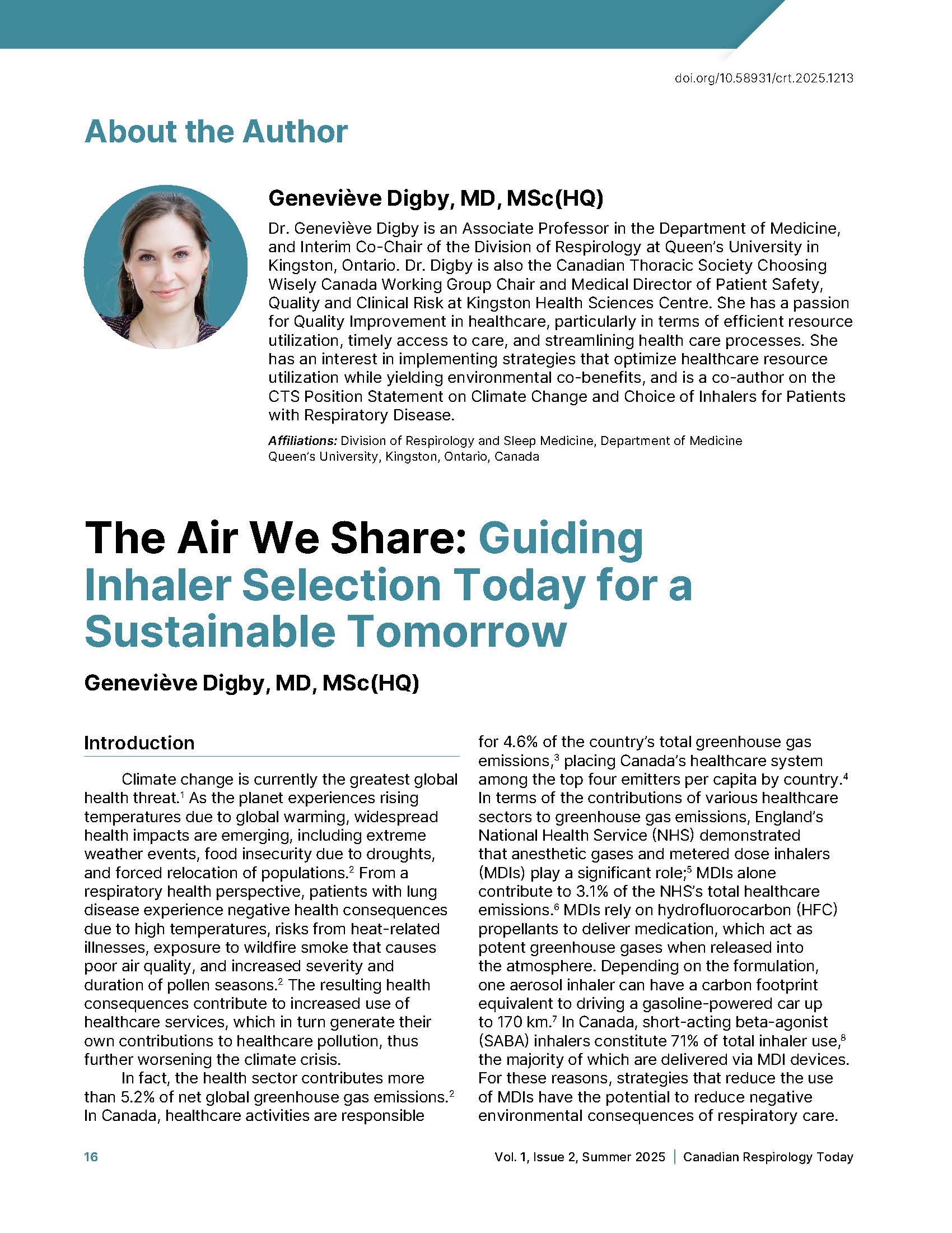 Canadian Respirology Today